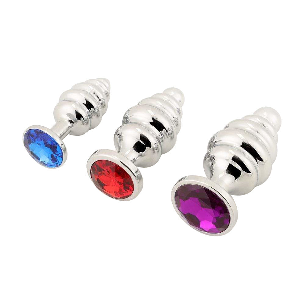 Ribbed Jeweled Butt Plug Set (3 Piece) – Love Plugs CA