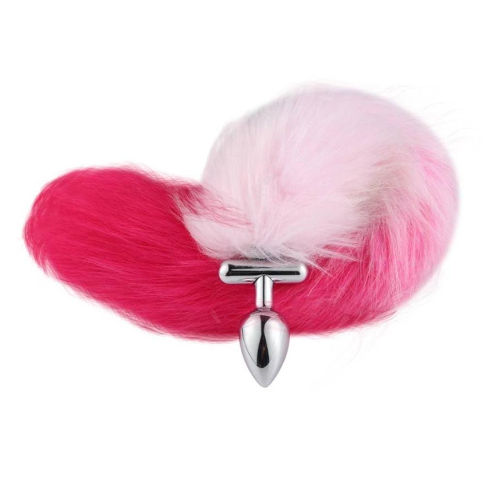 Pink with White Fox Shapeable Metal Tail Plug, 18" – Love Plugs CA